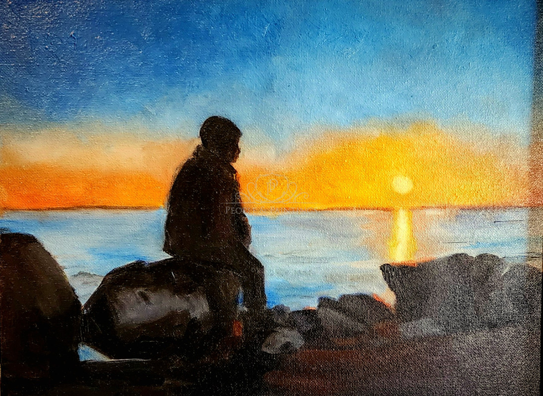 Sunset Contemplation | People And Paintings