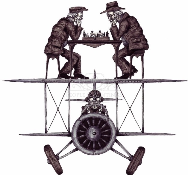 Chess game on the plane | People And Paintings